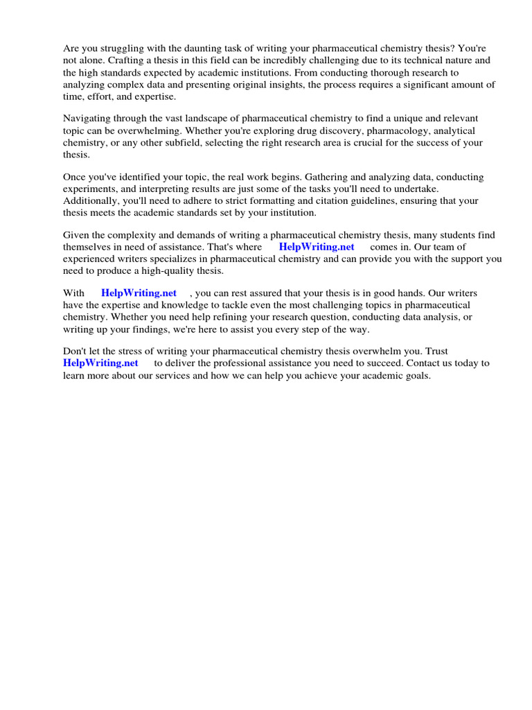 Pharmaceutical Chemistry Thesis Topics | PDF | Solubility | Chemistry