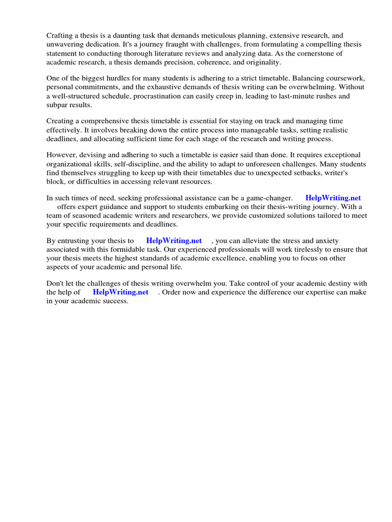 Thesis Timetable | Download Free PDF | Thesis | Doctor Of Philosophy