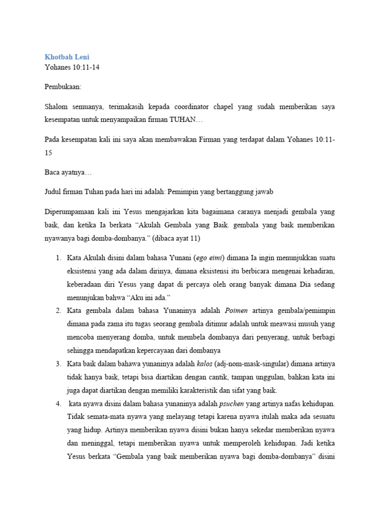 Pemimpin yang Bertanggung Jawab dalam Kristus | PDF | Agama & Spiritualitas