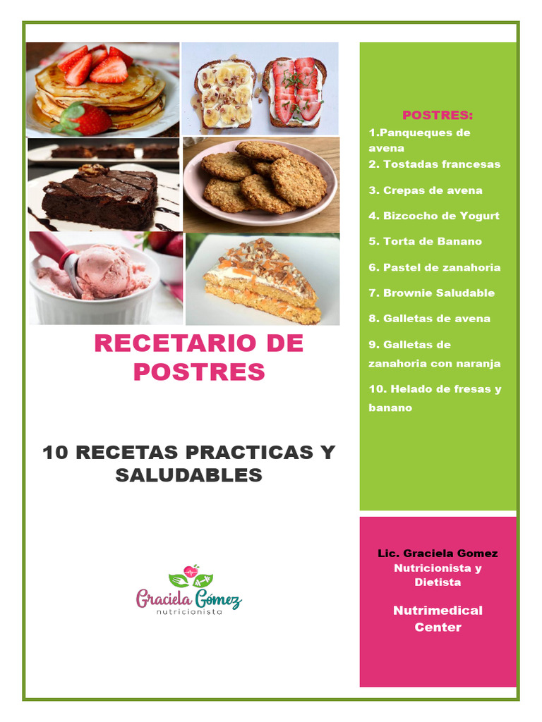Recetario Postres Saludables | PDF | Postres | Panes