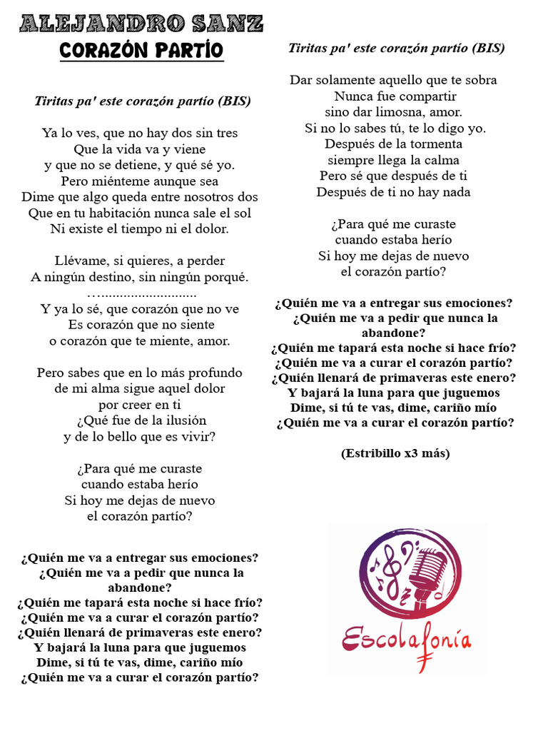 Letra Alejandro Sanz | PDF