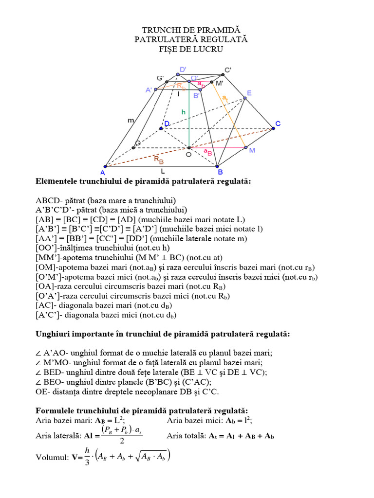 Trunchi - de - Piramida - Pa - Fise - Lucru CL 9 | PDF