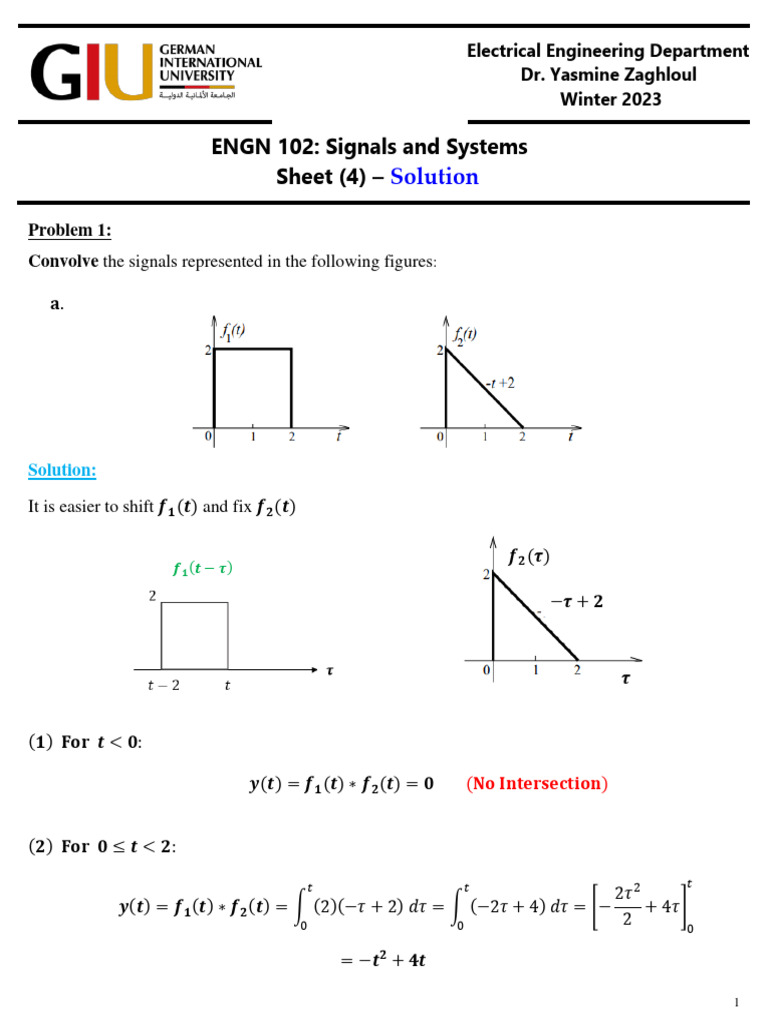 Convolution Solutions for EE Students | PDF | Engineering