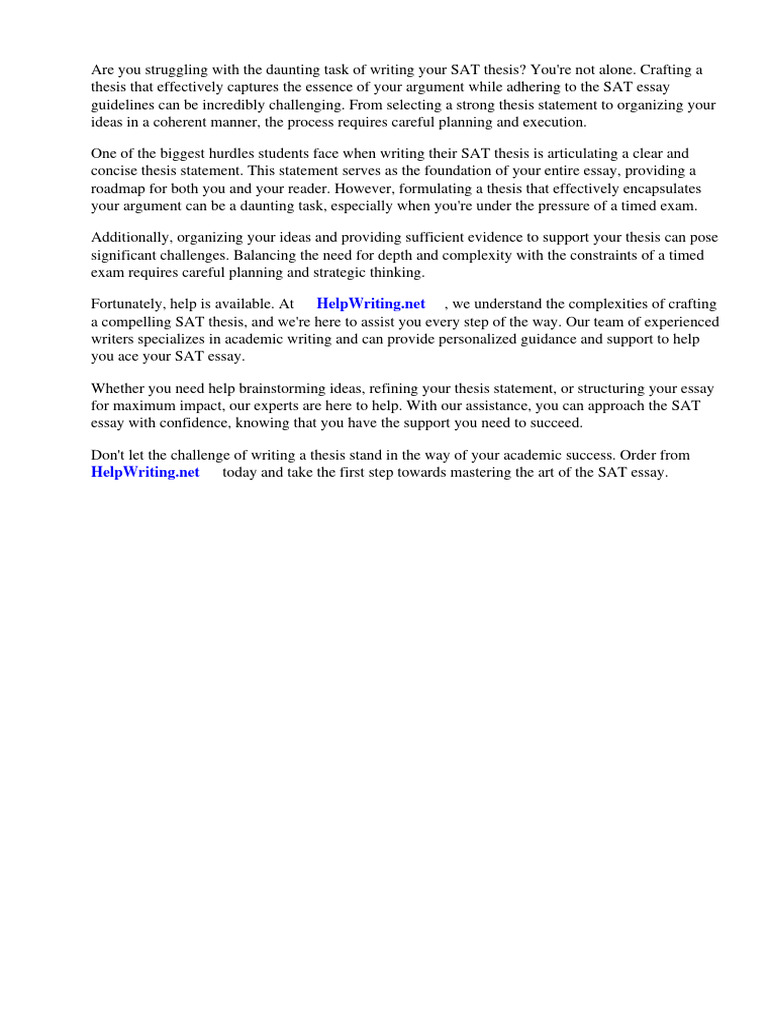 How To Write Sat Thesis | Download Free PDF | Essays | Sat