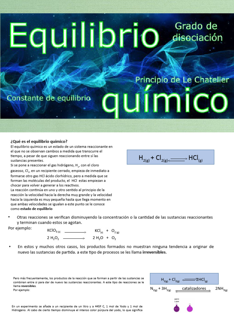 Equilibrio Químico y Principio de Le Chatelier | PDF | Equilibrio químico | Reacciones químicas