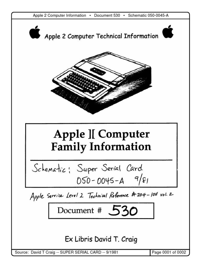 Apple II Super Serial Card - Schematics 050-0045-A | PDF