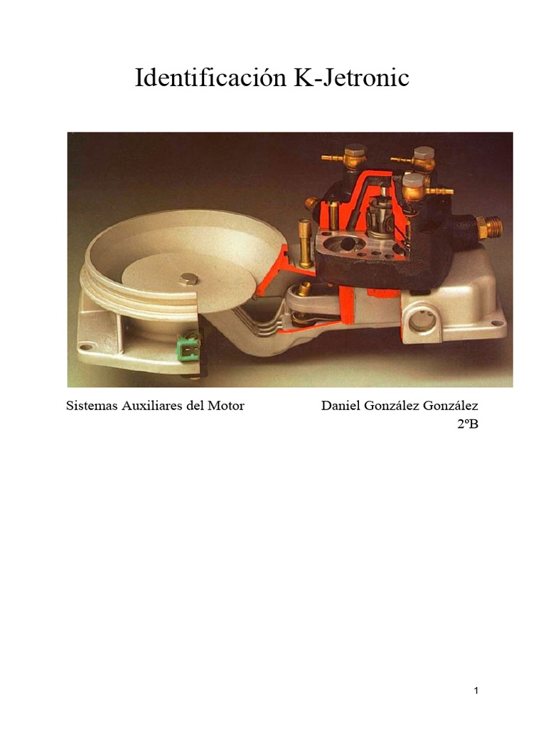 Identificación Componentes K-Jetronic | PDF | Inyección de combustible ...