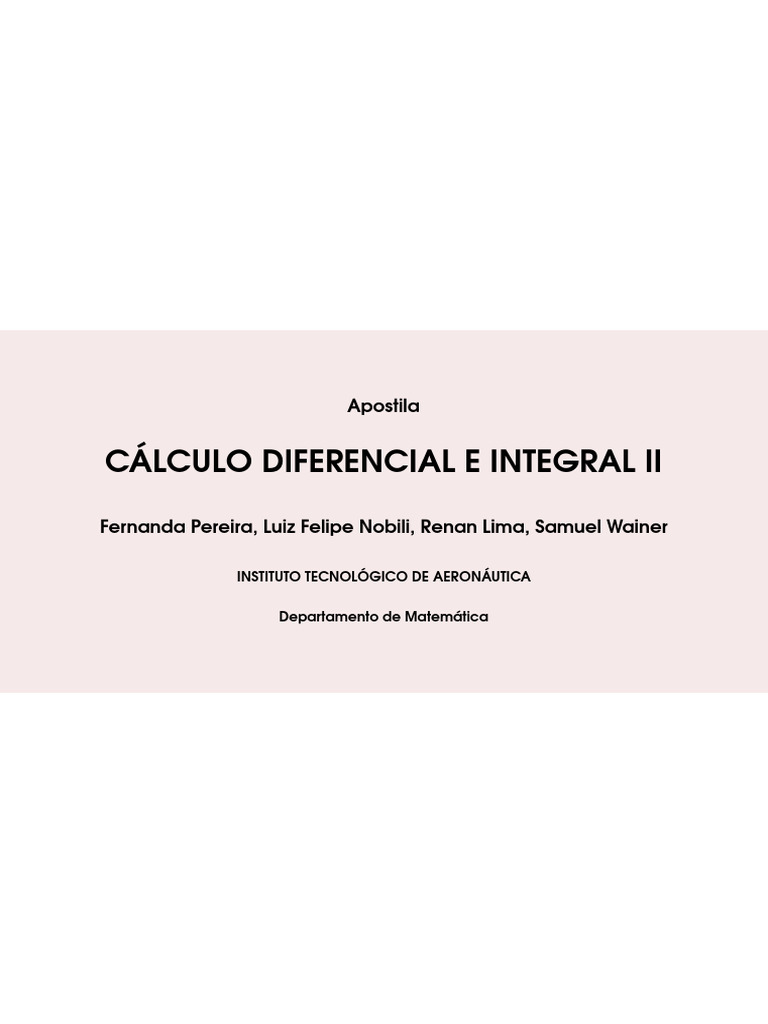 Calculo 2 | PDF | Espaço vetorial | Conjunto (Matemática)