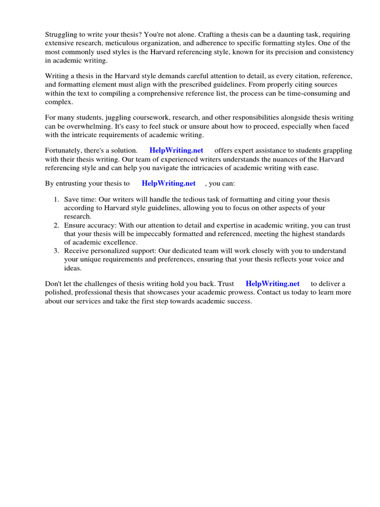 Thesis Reference Harvard Style | PDF | Thesis | Citation