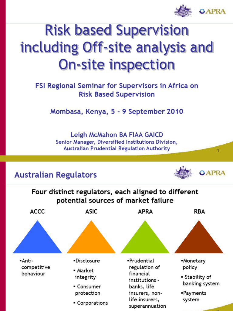 06 L McMahon Risk Based Supervision Including Off-Site Analysis and On ...