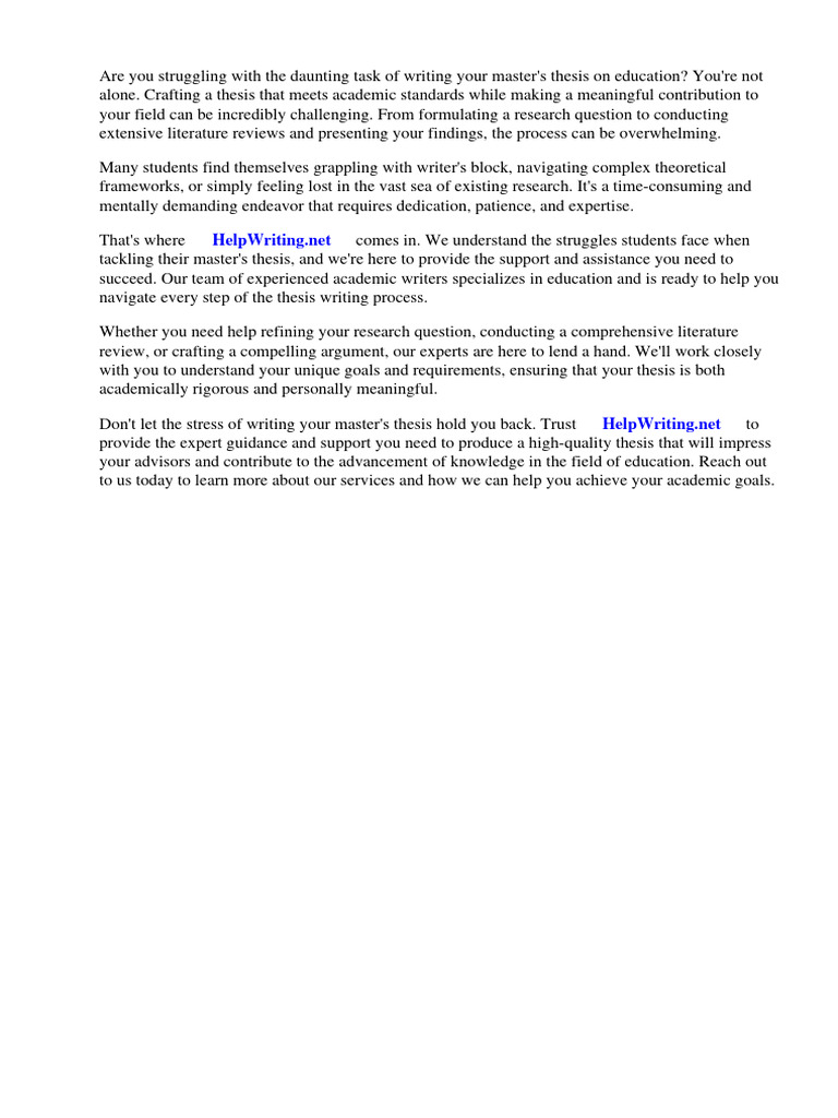 Masters Thesis Topics Education | PDF | Thesis | Expert