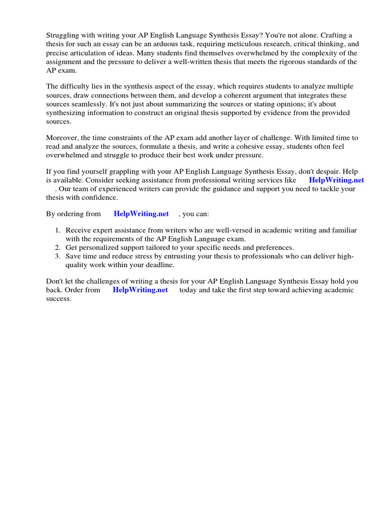 AP English Language Synthesis Essay Example | PDF | Essays | Dialectic
