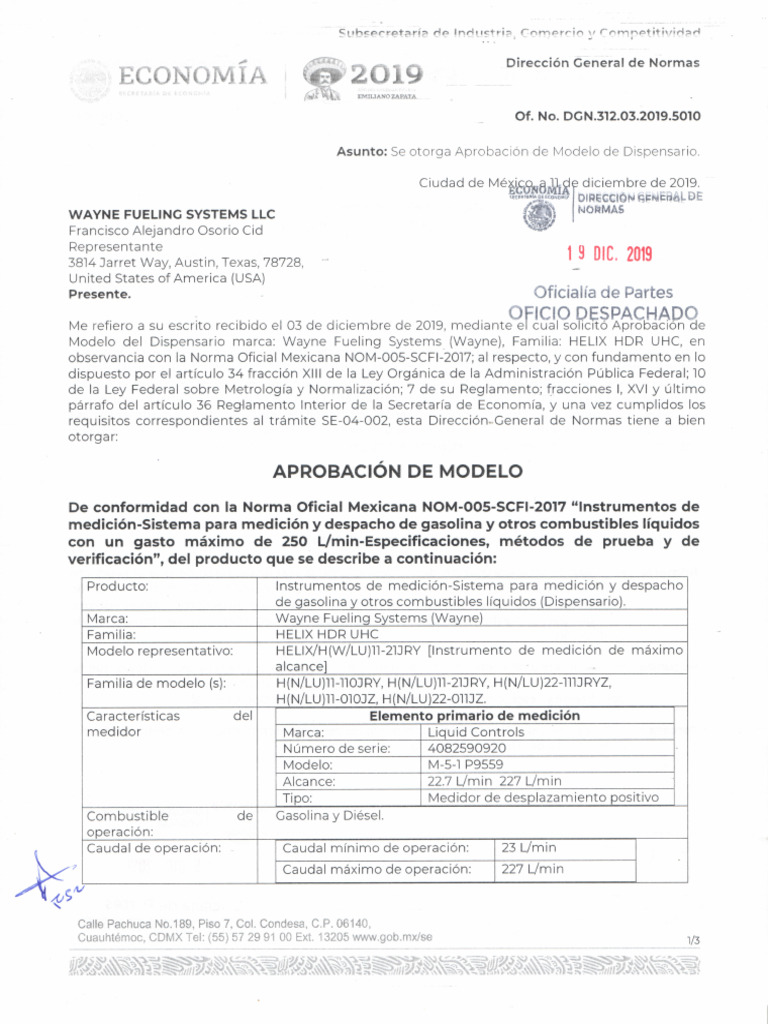 Aprobación de Modelo Helix HDR UHC | PDF