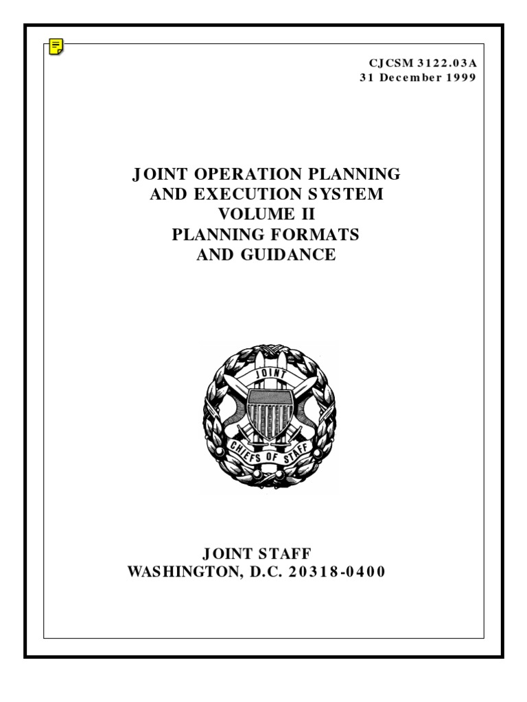CJCSM 3122.02a Jopes Vol 2 | PDF | Classified Information | Joint ...