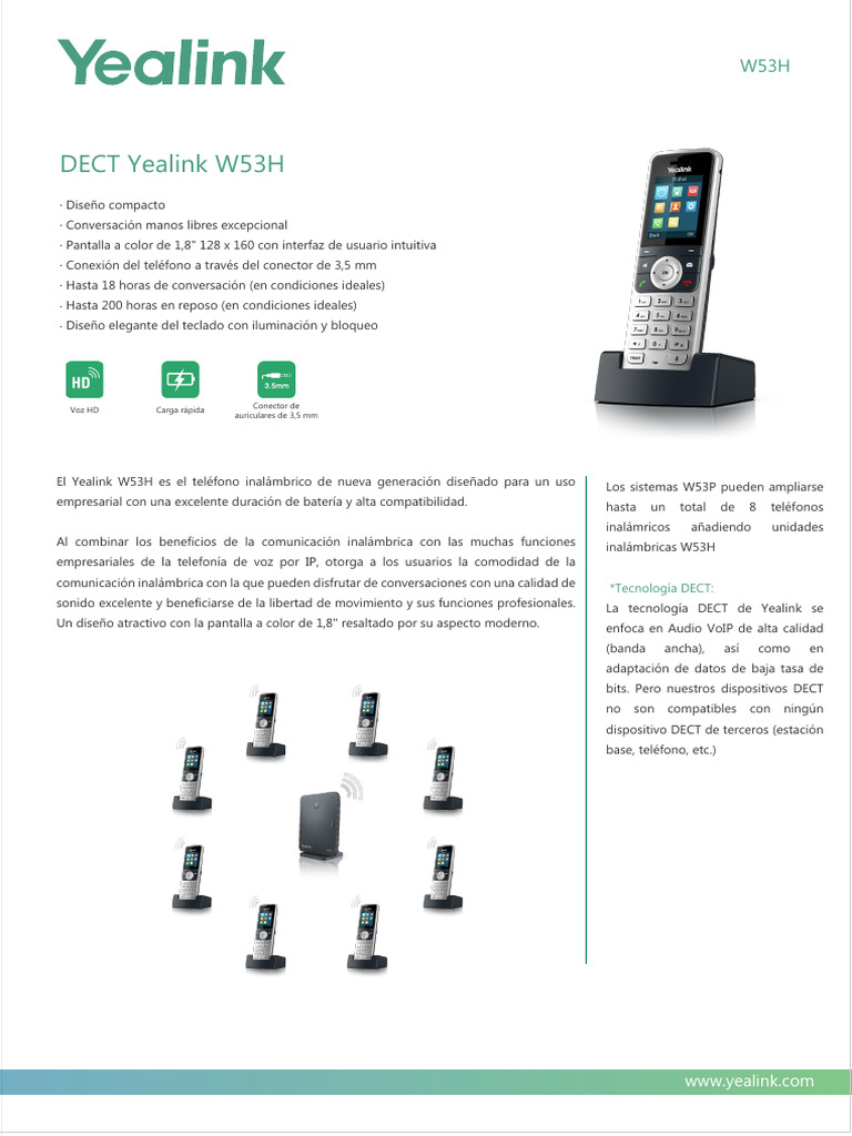 Yealink W53H Datasheet - ES | PDF