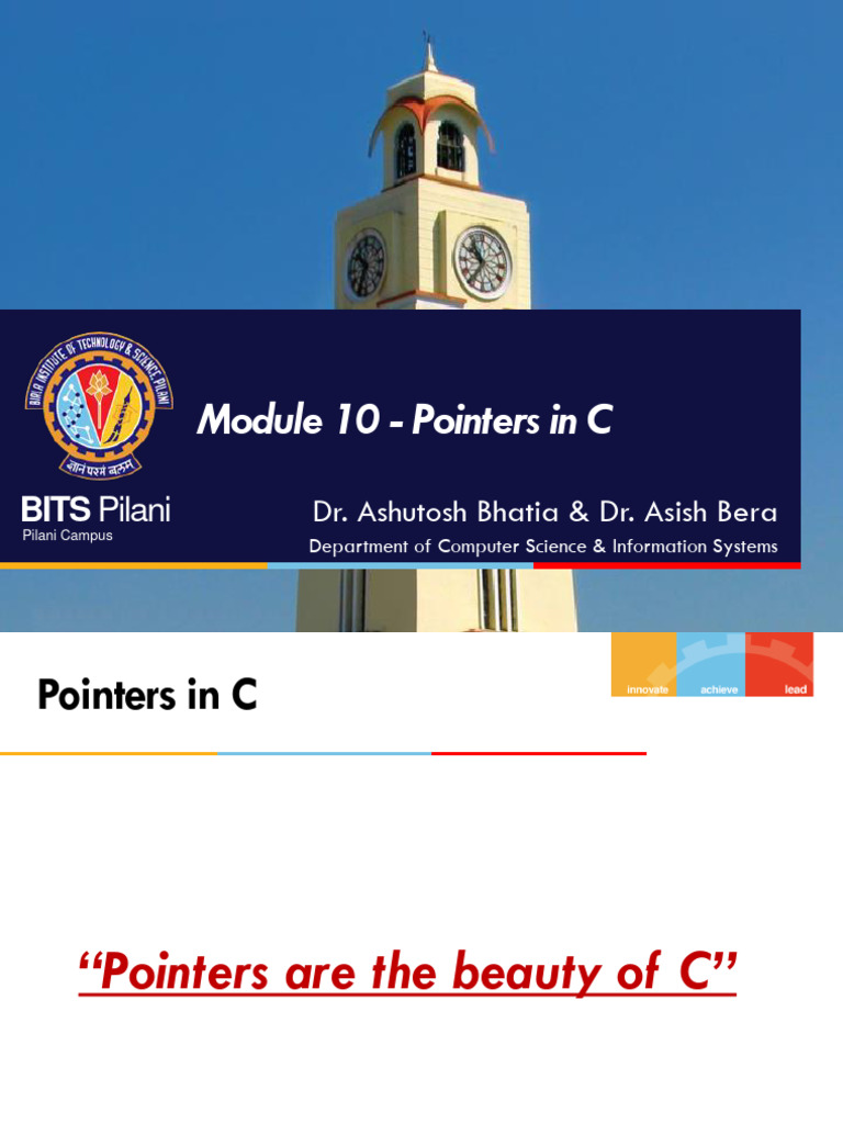 Module 10 - Pointers in C | PDF