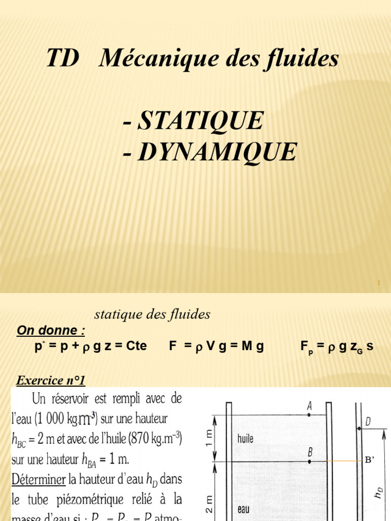 Statique et dynamique des fluides | PDF | Poids | Barrage
