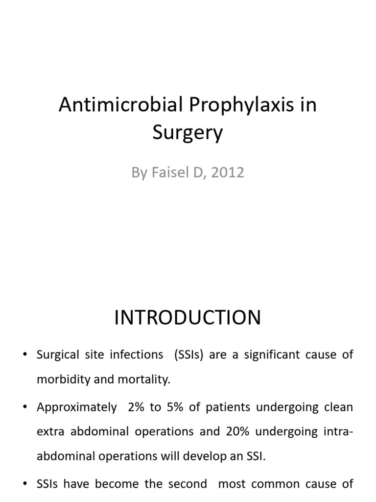 Antimicrobial Prophylaxis in Surgery | PDF | Methicillin Resistant ...