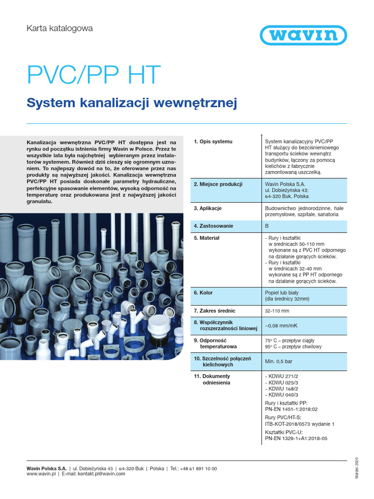 PVC/PP HT: System Kanalizacji Wewnętrznej | PDF