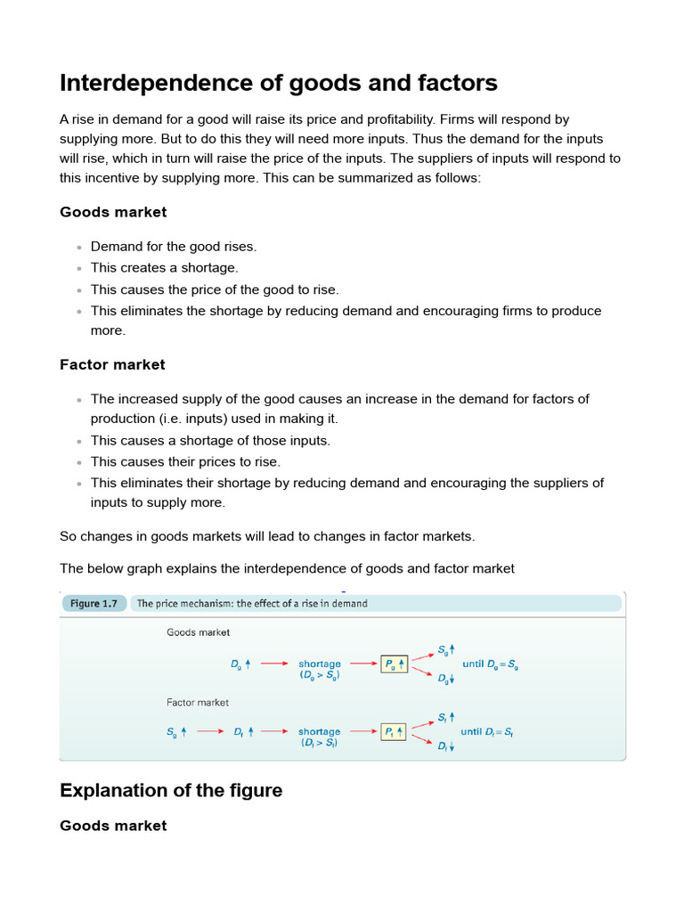 Interdependence of Goods and Factors | PDF | Business | Finance & Money ...