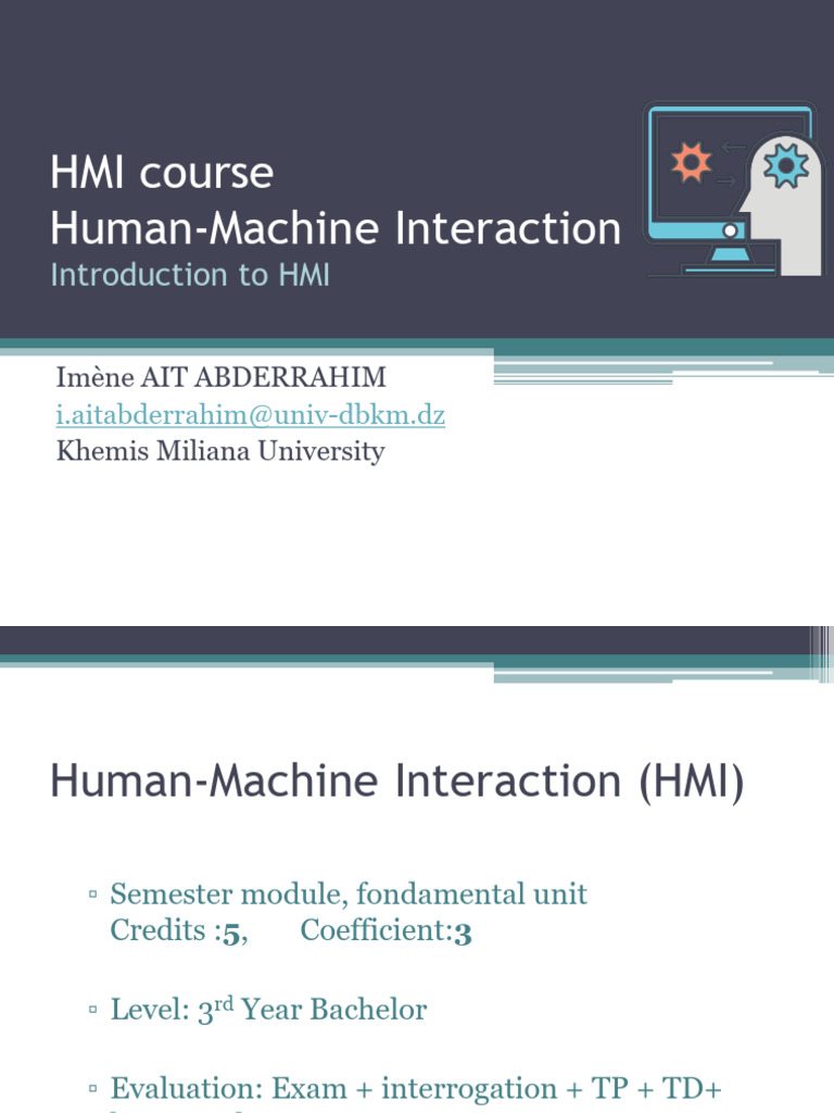 Course 1 - Introduction To HMI-part1 | PDF | User Interface | Human–Computer Interaction