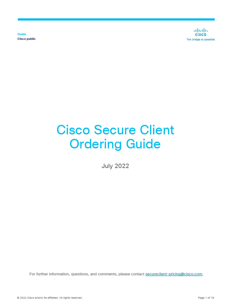 Cisco Secure Client Ordering Guide | PDF | Computer Network | Virtual ...