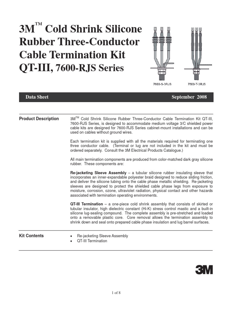 Cable Terminal Kit 3 | PDF | Insulator (Electricity) | Polymers