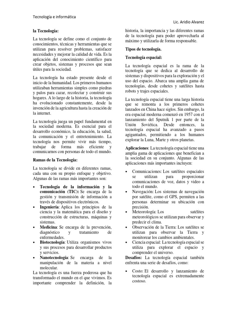 La Tecnología | PDF | Nanotecnología | Biotecnología