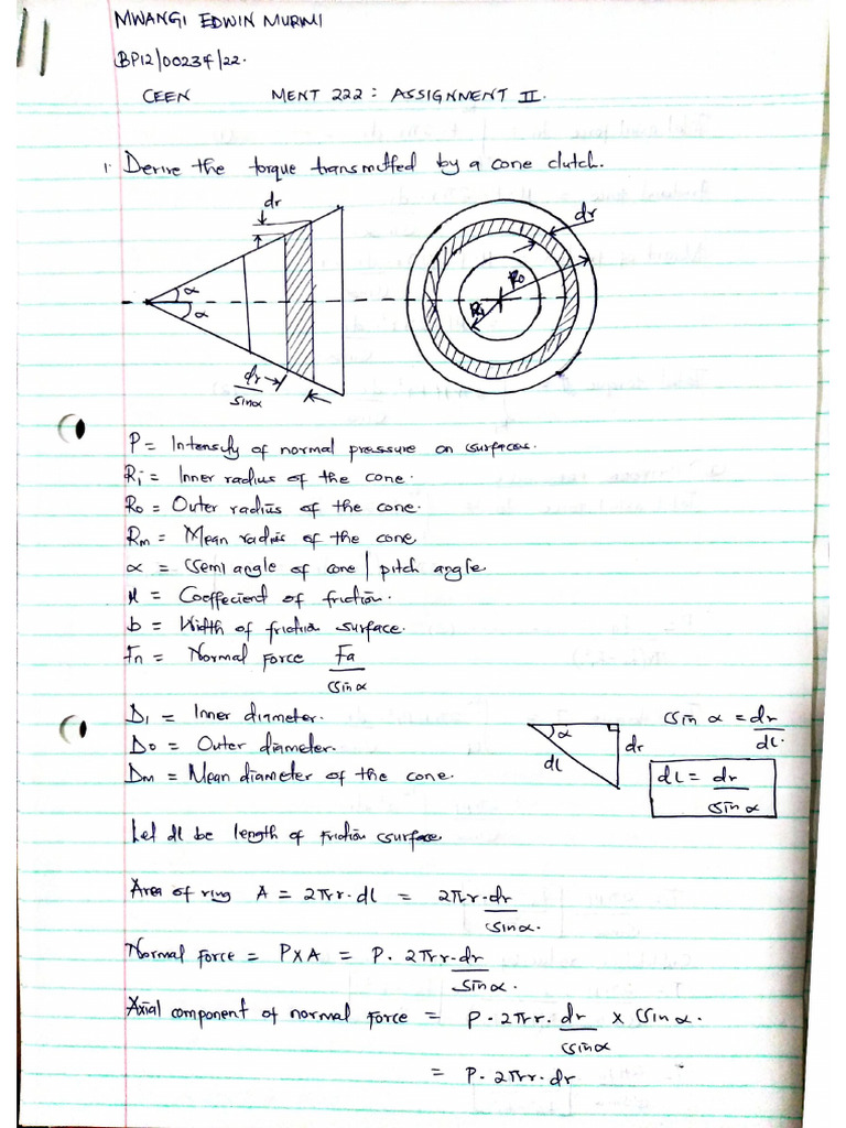 Machine Elements Assignment 2 CLUTCHES | PDF