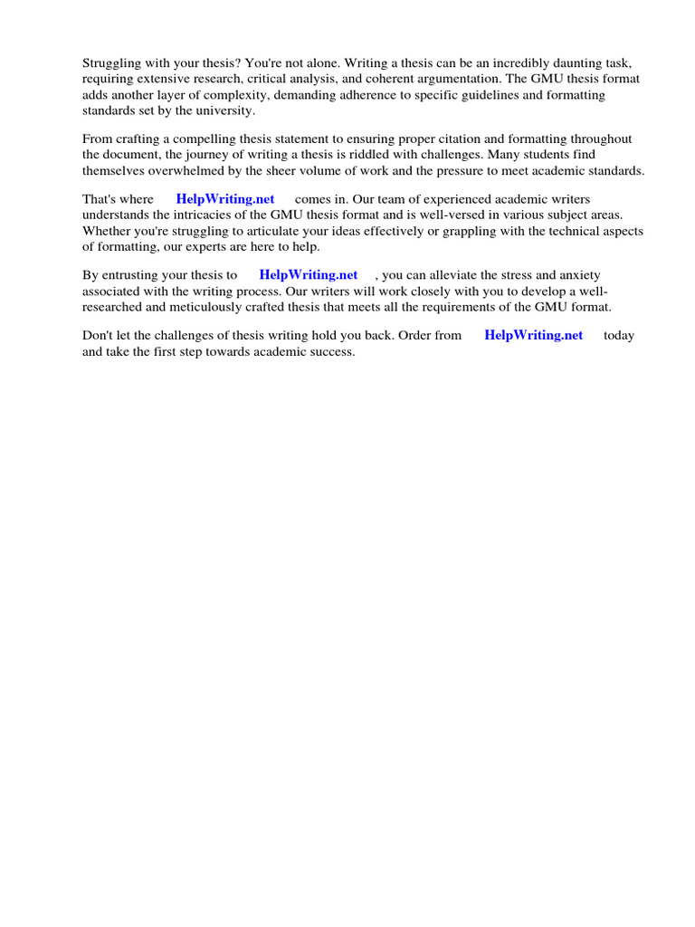 Gmu Thesis Format | PDF | Monopoly | Thesis