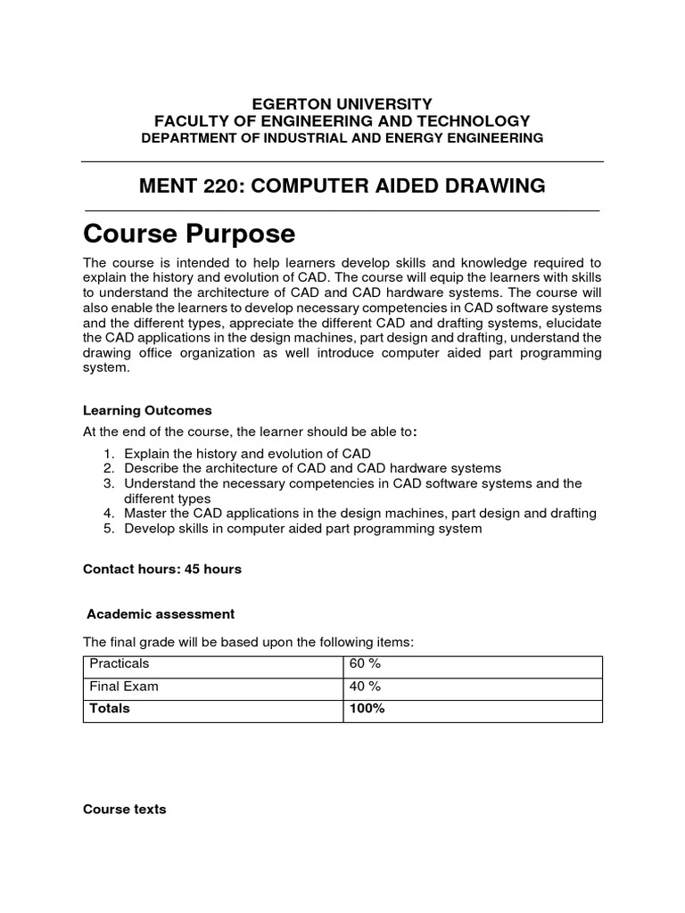 MENT 220 - Computer Aided Drawing .1 | PDF