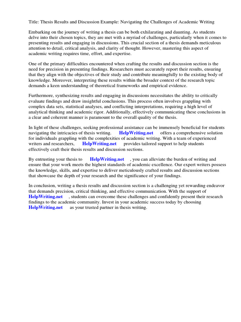Thesis Results and Discussion Example | PDF | Scientific Method | Thesis