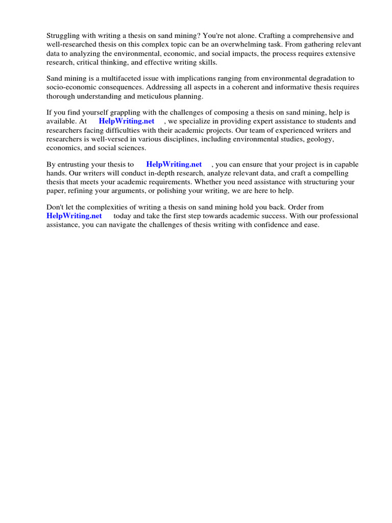 Thesis On Sand Mining | PDF