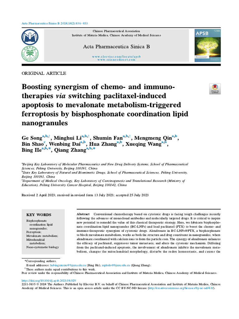 Boosting Synergism of Chemo - and Immuno | PDF