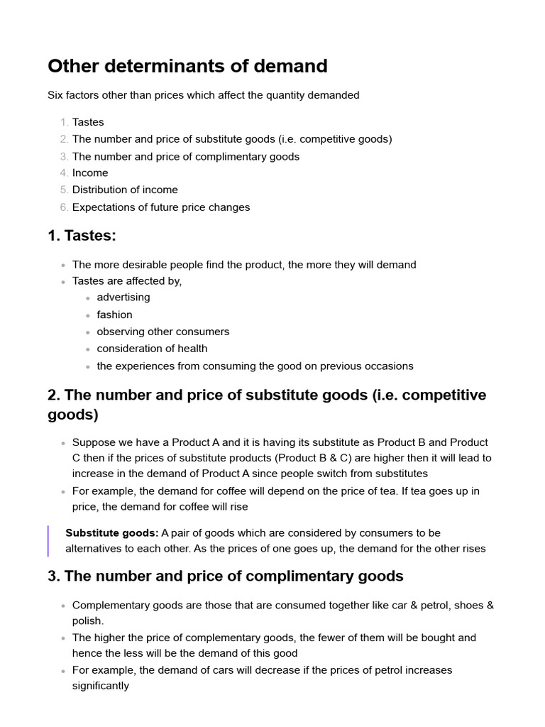 Factors Influencing Demand Beyond Price | PDF | Demand | Goods