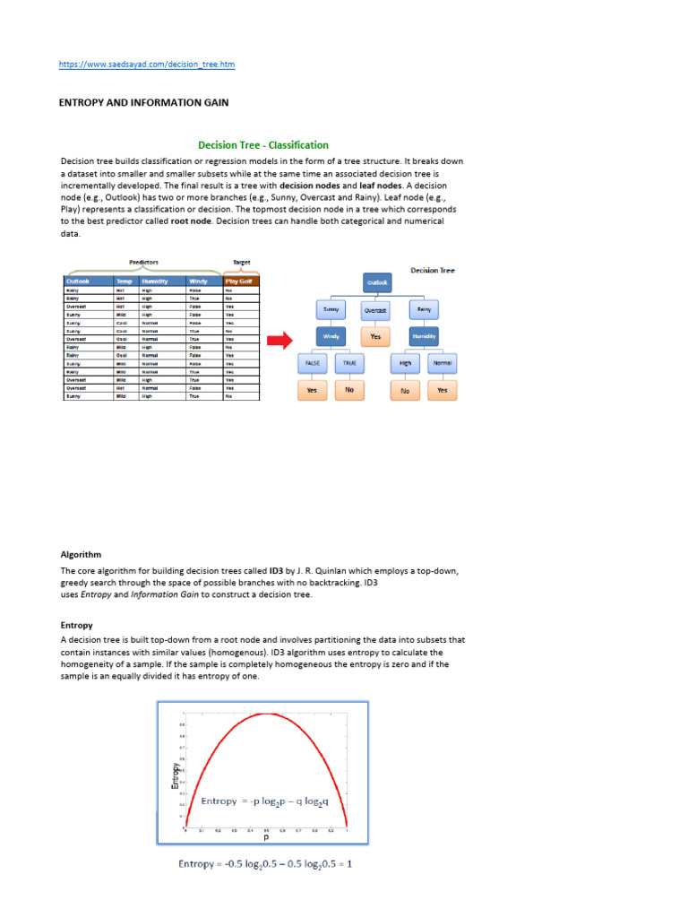 Entropy and Information Gain Explained | PDF | Applied Mathematics | Theoretical Computer Science