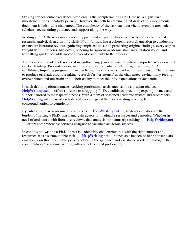 PHD Thesis First Draft | PDF