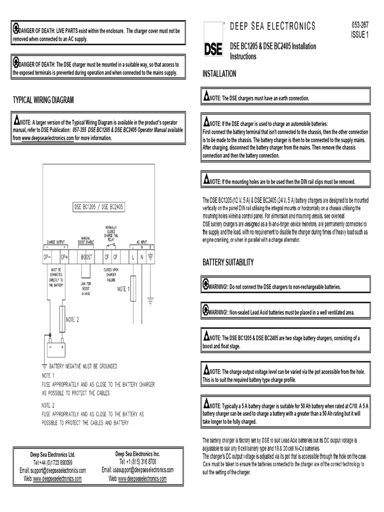 DSE BC1205 & BC2405 Charger Guide | PDF