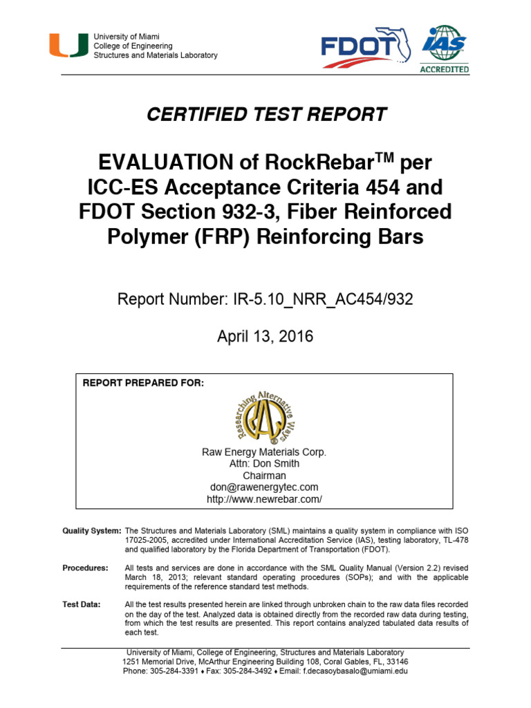 RockRebarTM Test Report Summary | PDF | Strength Of Materials ...