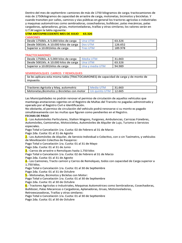 Renovacion Veh Pesados Septiembre | PDF