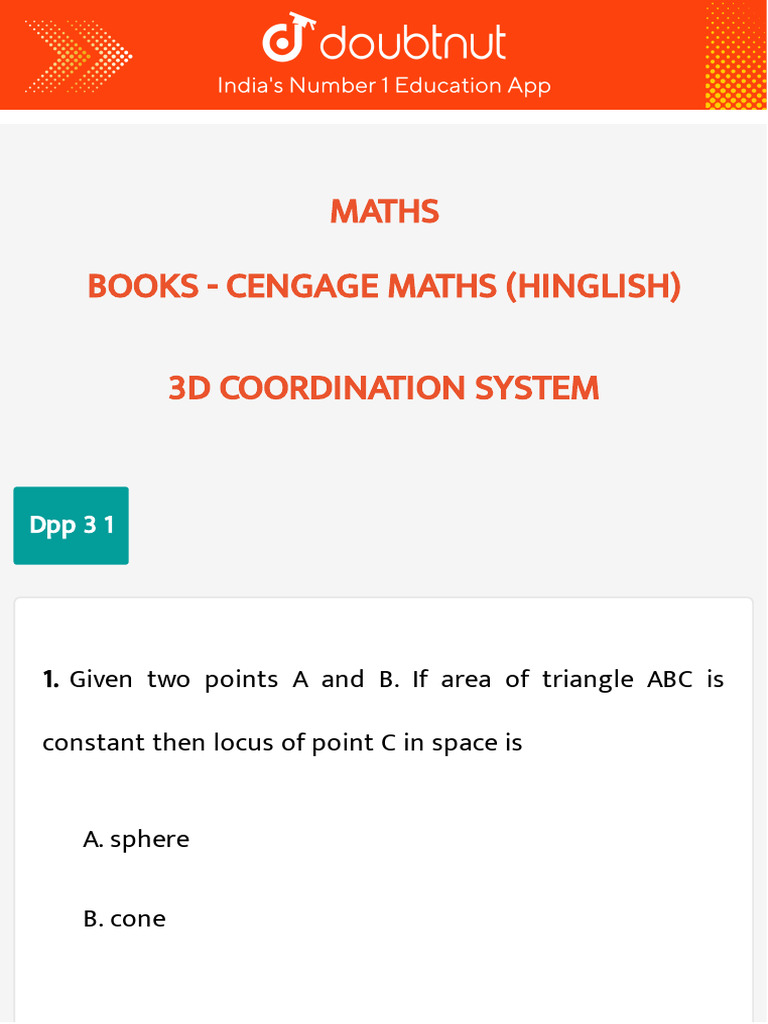 Doubtnut Maths Solutions Overview | PDF | Mathematical Objects | Space