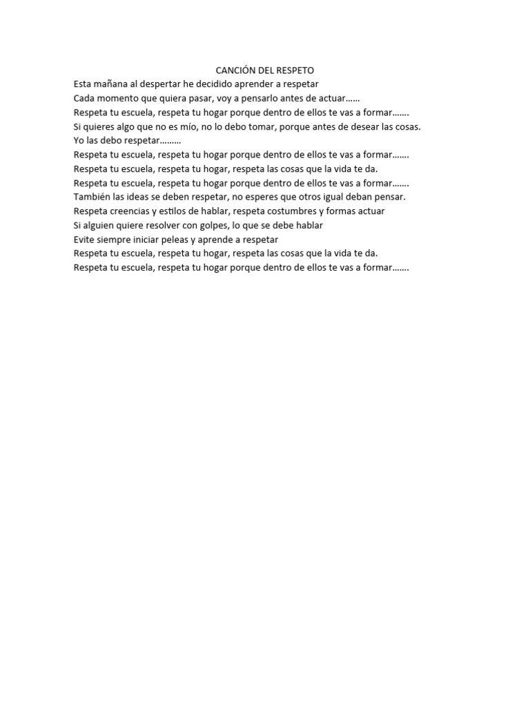 Canción Del Respeto | PDF
