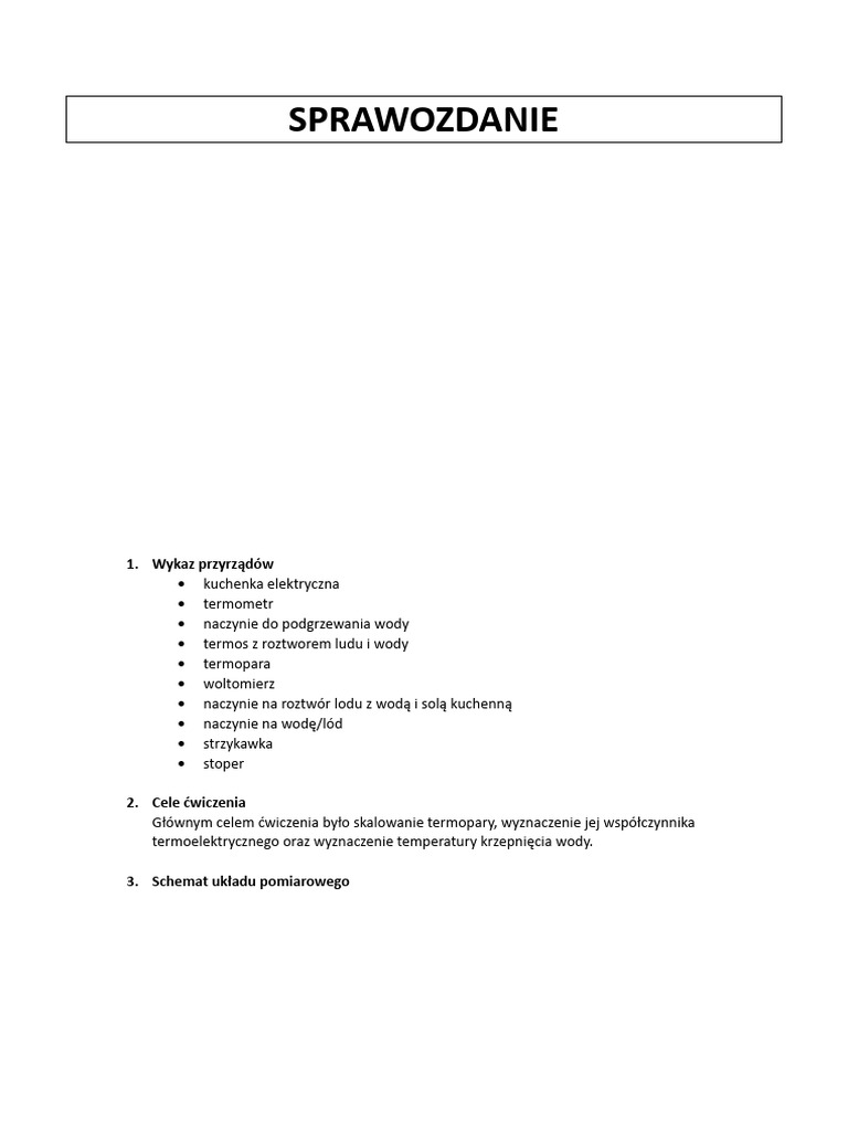 Sprawozdanie Termoparara-1 | PDF