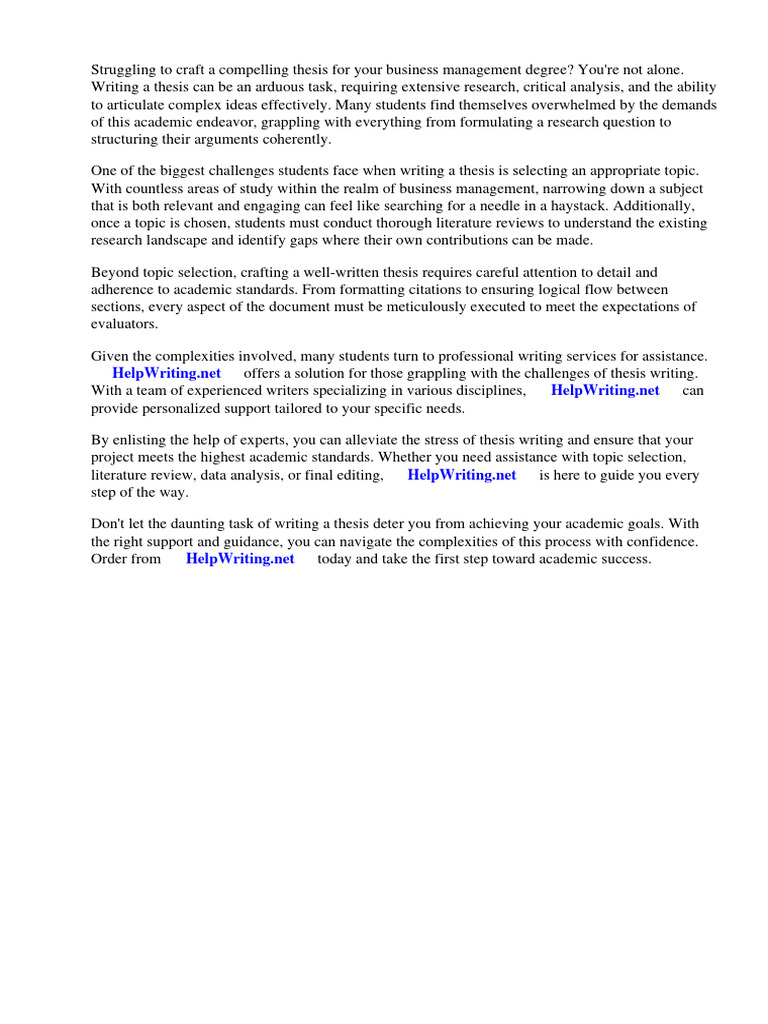 Thesis Titles for Business Management Students | PDF | Thesis