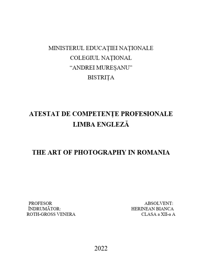 Atestat Engleza | PDF | Shutter Speed | Camera