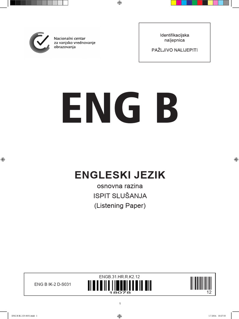 Eng B: Engleski Jezik | PDF