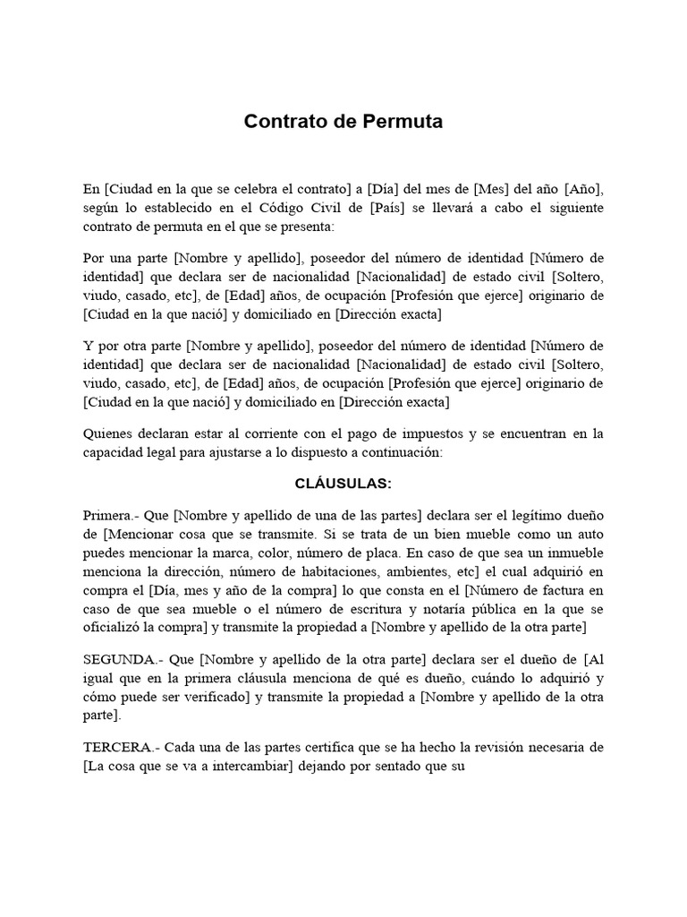 Contrato de Permuta: Guía Completa | PDF | Justicia | Crimen y violencia