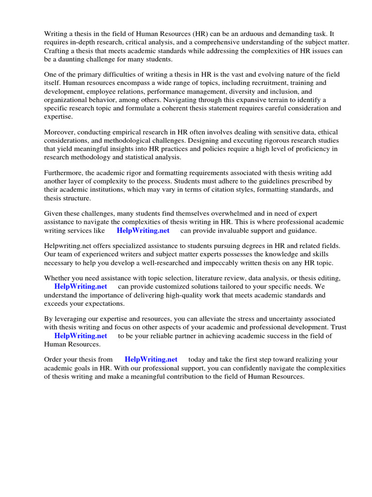 Thesis HR | PDF | Human Resource Management | Thesis Thesis HR | PDF | Human Resource Management | Thesis