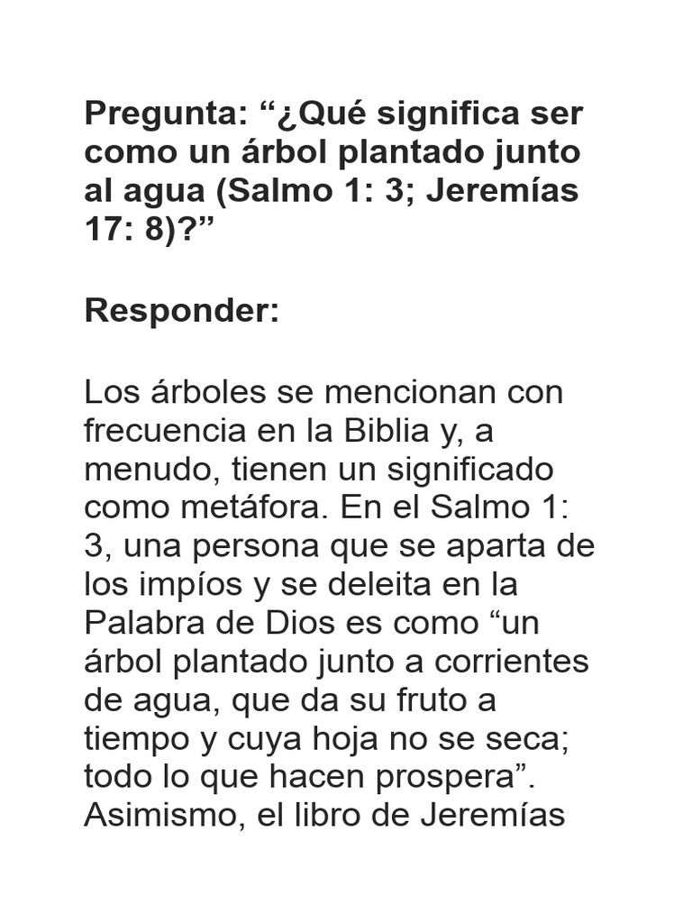 Significado de ser un árbol plantado | PDF
