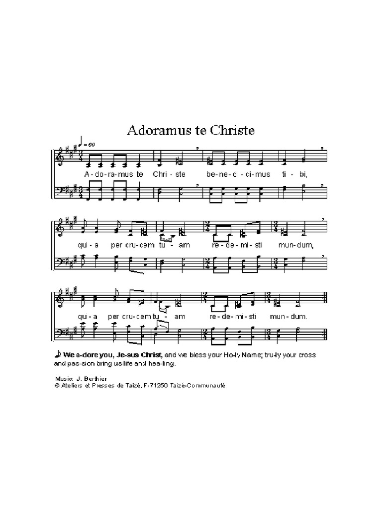 Adoramus Te Christe. Taizè | PDF